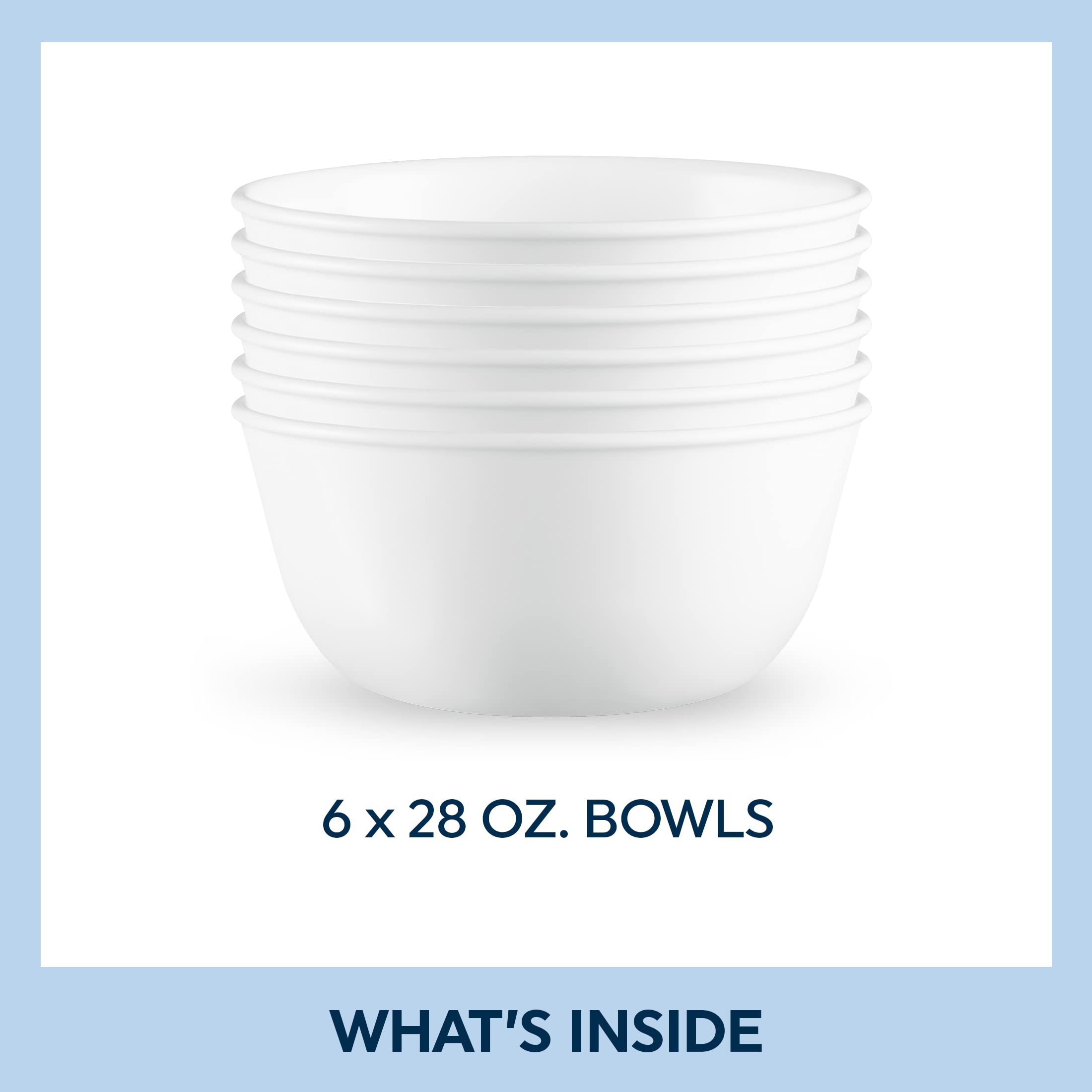Corelle Everyday Expressions Rutherford 12-pc Dinnerware Set, Service for 4 & Vitrelle 28-oz Soup/Cereal Bowls Set of 6, Chip & Crack Resistant Dinnerware Bowls