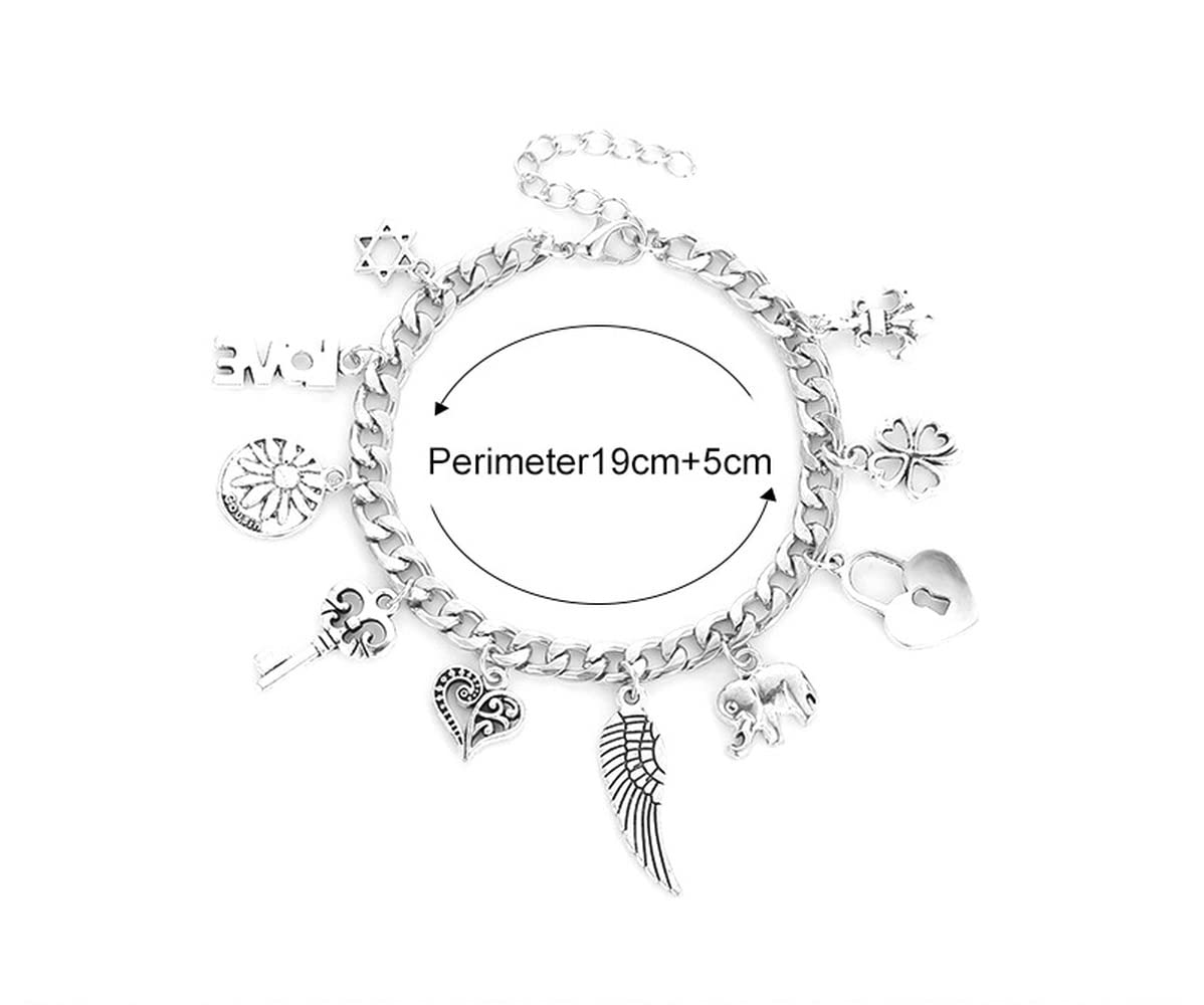 Dofihy Charm Bracelets for Women Bracelets for Women Lady's Pendent Charm Wrist Chain Bracelet Bangle
