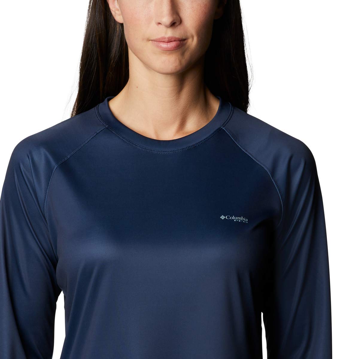 Columbia Women's Tidal Tee PFG Printed Triangle Long Sleeve, Collegiate Navy/Kona Print, XX-Large