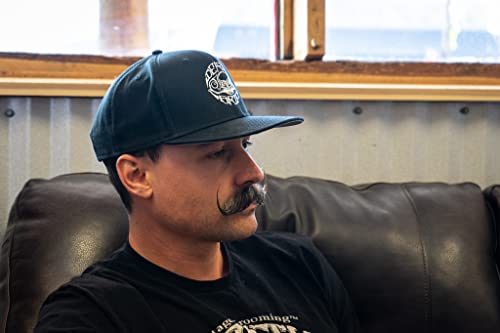 Death Grip Skull Hat | Baseball Cap with Skull Logo Design | Skullcap Back Snap for Men Women & Young Adults Mustache Wax Snapback
