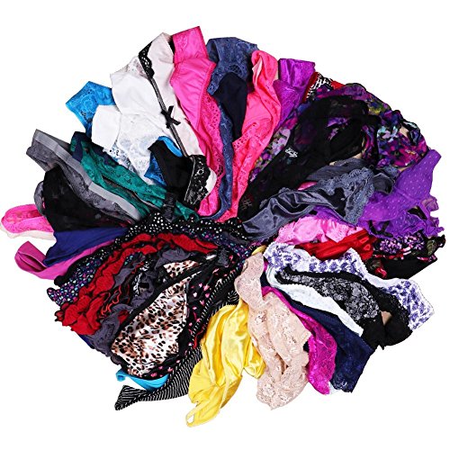 UWOCEKA Sexy Underwear, Kinds of Women T-Back Thong G-String Underpants Sexy Lacy Panties, 20 Pcs, X-Large