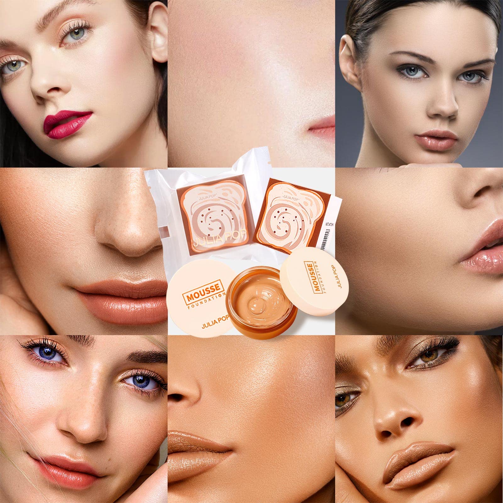 Easilydays Wheat Mousse Liquid Foundation Concealer, Durable Waterproof Matte Foundation, Nourish Concealer Foundation Cream, Non-Removal BB Cream Waterproof Moisturizing Brightening Seamless Camouflage Makeup (#03 Wheat Color)