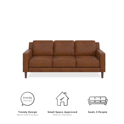 DHP Brynn 3 Seater Sofa, Camel Faux Leather