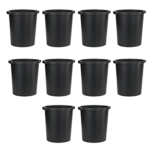 Tarifold Jalema® Re-Solution™ Commercial Wastepaper Trash Can for Office or Home, 4.75 Gallon/19 Quart Capacity, Black, 100% Recycled Plastic, 10/bx.