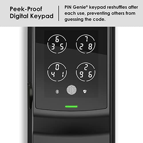 Lockly Secure Pro, Wi-Fi Smart Lock, PIN Genie® Keypad, 3D Biometric Fingerprint Sensor, Auto Lock Deadbolt (Matte Black, a Special Edition for Special Door Frame and Thick Fingers)