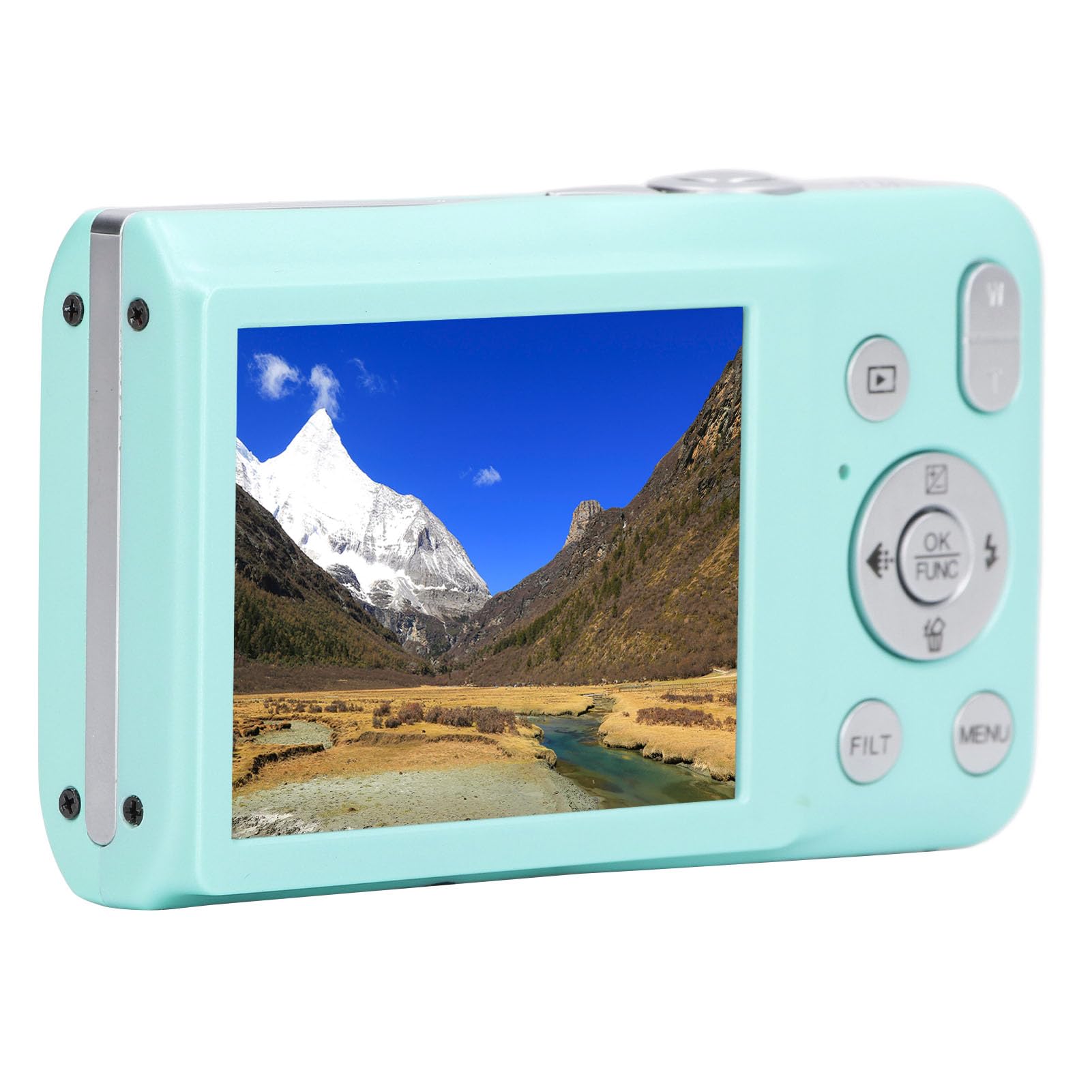 Compact Digital Camera, 2.7in Screen Photo and Video 68MP Digital Camera 750mAh Battery Beauty Filter for Daily (Green)
