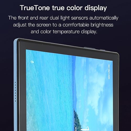 DAUZ FHD Tablet, 10.1 Inch Tablet 5.0 2 in 1 8MP Front 16MP Rear with Keyboard for Home (US Plug)