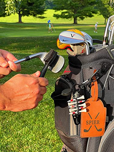 EAST TN. OUTFITTERS ACCURACY MATTERS ParaCourse Paracord Golf Tee Holder & Brush Retractable Club Cleaner Gift Clip On Bag Cart Caddy Cleaning Accessory