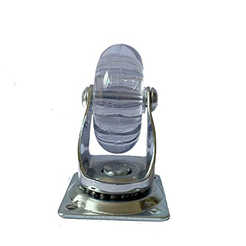 Upone 2 Inch Clear Heavy Duty Swivel Rubber Caster Wheels with 360 Degree Furniture Wheels Top Plate 400 Lbs Total Capacity (with Screws and Screwdrivers) - 100 lbs Each, Pack of 4