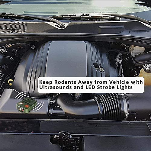 Glaobule Under Hood Animal Repeller Battery Operated Ultrasonic Rodent Repellent for Cars Indoor That Uses 2 C Batteries Bundle with Uses 3 AA Batteries