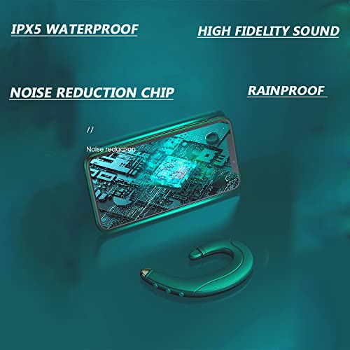Wireless Bluetooth Headphone, Painless Wearing Headset with Mic for Cell Phone, Non Ear Plug Non Bone Conduction Ear Hook Earbuds, Lightweight, Waterproof Earpiece for Business/Office/Sports
