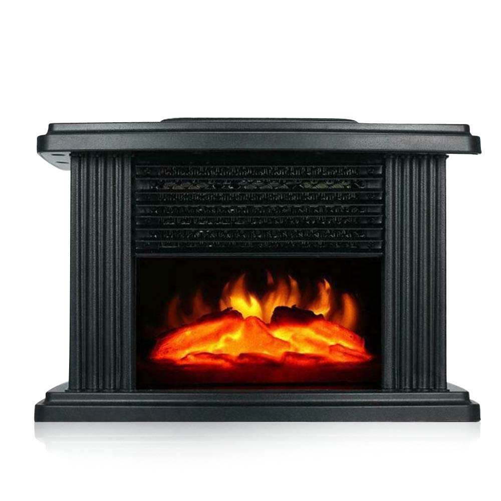 Electric Fireplace Stove, Mini Personal Portable Freestanding Fireplace Heater with Realistic Dancing Flame Effect for Home Office Living Room Bedroom Desktop
