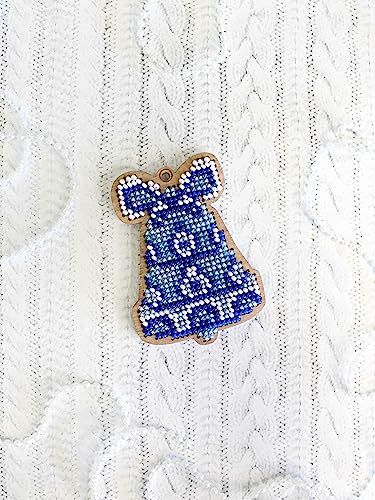 MP Studia Cross Stitch Embroidery Kits for Adults and Beginners Winter - Christmas Tree Toy - Frost Bell 7x5cm/2.76x1.97