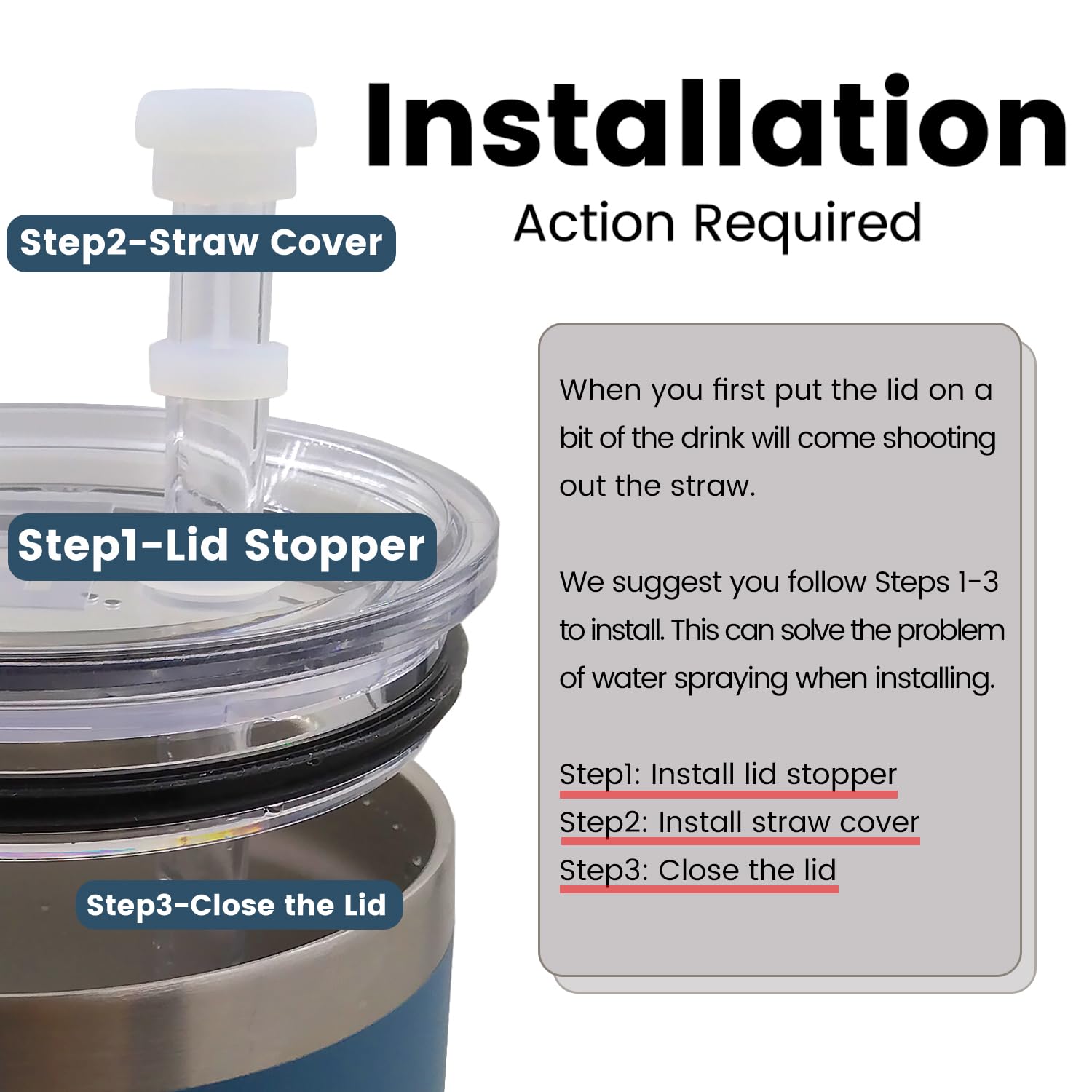 MIMORE Spill Stopper - 6 Pcs Leak Stopper for YETI Straw Cup 25oz, 26oz, 35oz, 42oz - Compatible with Rambler Straw Mug YETI Straw Cover