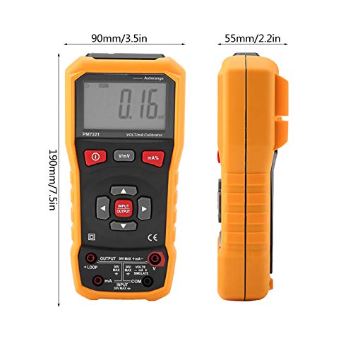 DC 0 to 10V 0 to 24mA Multifunction Voltage Current Loop Process Calibrator Portable Precision Meter with Function of Automatic shutdown Under voltage protection(No Batteries Included)