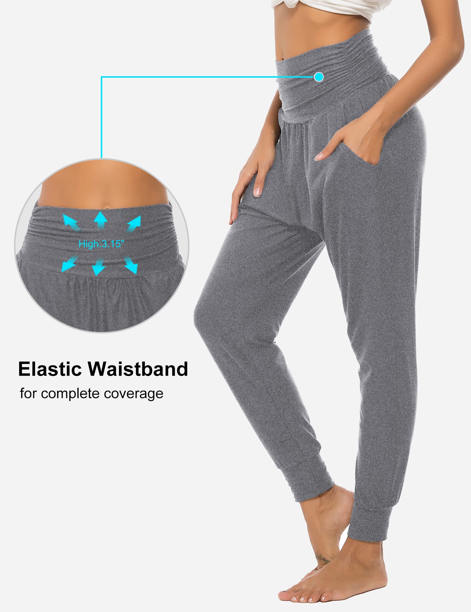 DIBAOLONG Womens Yoga Sweatpants Loose Workout Joggers Pants Comfy Lounge Pants with Pockets Light Gray S