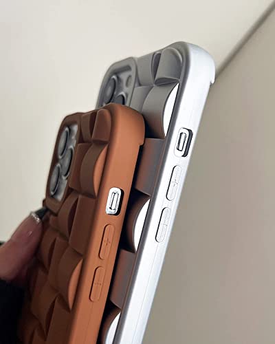 Ginkgonut Compatible with iPhone 13 Pro Case for Women/Girls, Cute 3D Laid Desgin Soft Silicone Shockproof Raised Bumper Corners Case for iPhone 13 Pro(Brown)