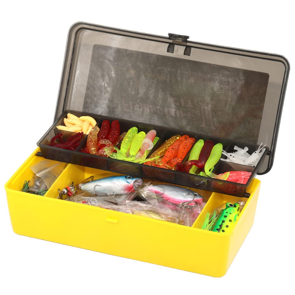 doorslay 304pcs Fishing Accessories Set with Tackle Box Including Various Bionic Bait Jig Hooks Swivels Snaps Sinker Slides
