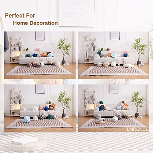 LMRENCE Soft Knot Ball Decorative Pillow,Circle Throw Pillows Aesthetic (Green,Medium,10.6inches) for Bed,Cushion Home Plush Handmade Pillow for Bedroom Sofa Chair Children Play Knot Ball Toys