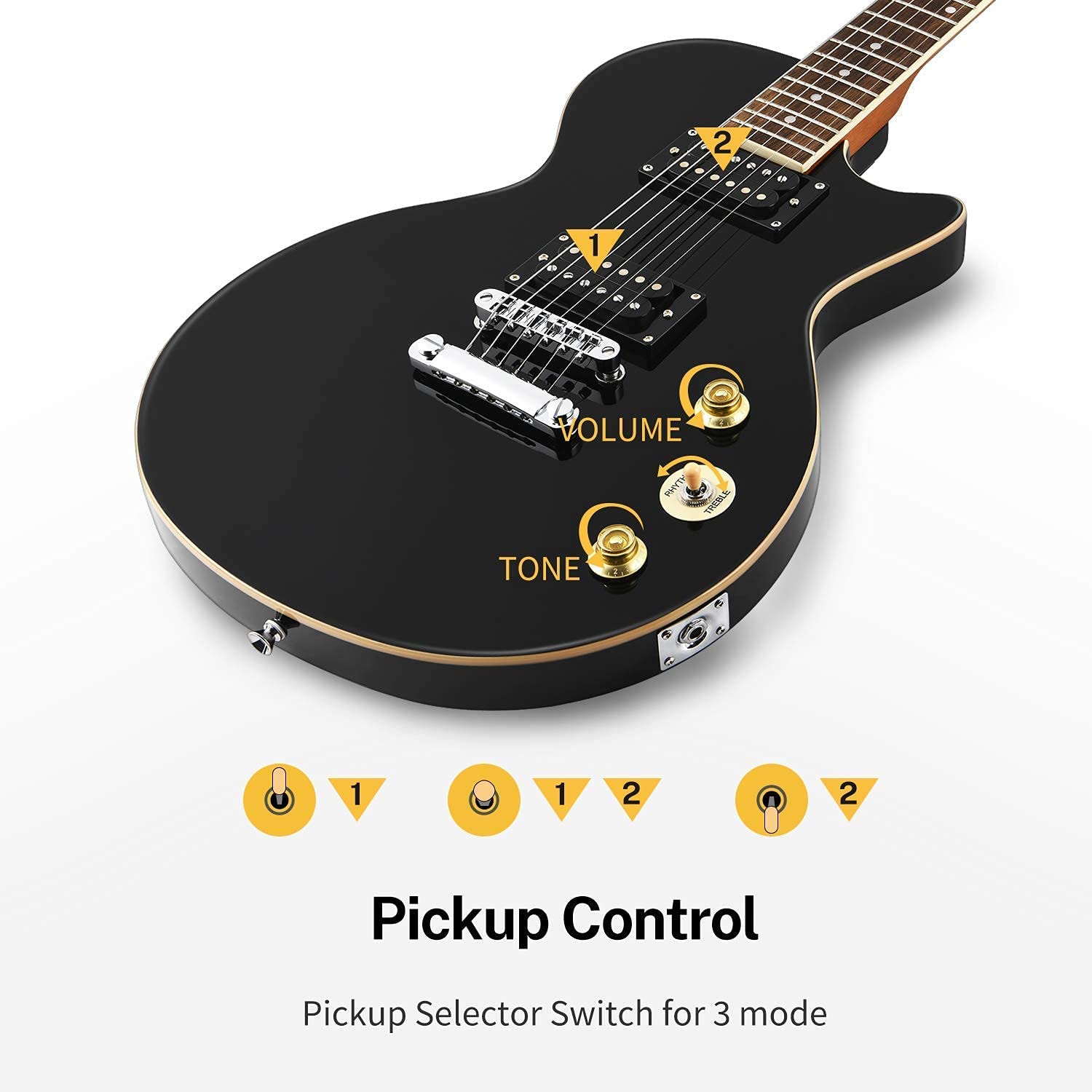 Donner DLP-124B LP Electric Guitar & 10W Guitar Amplifier, Electric Bass Guitar Amp Protable with APP Effector Input for Recording,Acoustic Guitar Combo Practice Amp Protable M-10 with Distortion Tone