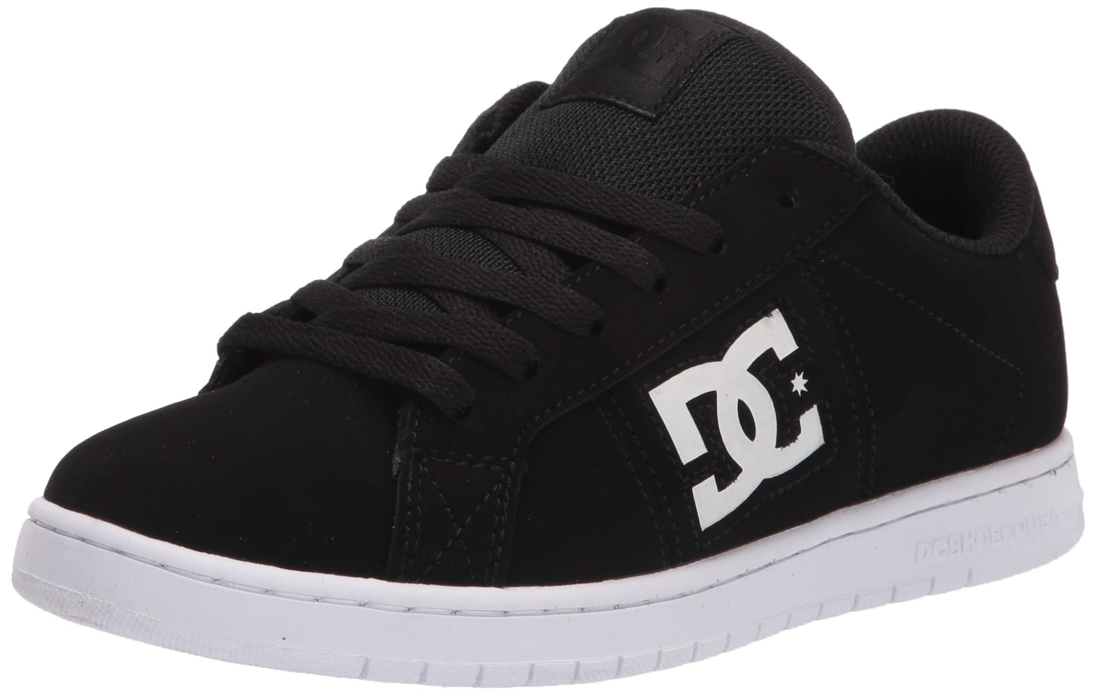 DC boys Striker Skate Shoe, Black/Black/White, 6 Big Kid US