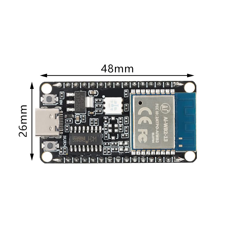 EC Buying 3Pcs NodeMCU Ai-WB2-13 WiFi Development Board Bluetooth 5.0 Wireless Development Board NodeMCU-Ai-WB2-13-Kit BT 5.0 Type-C Interface