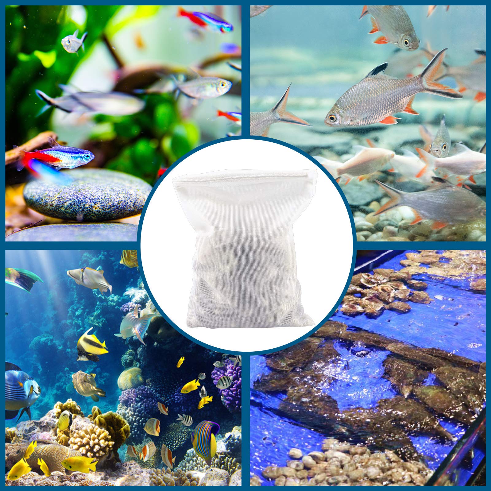 MyfatBOSS Aquarium Filter Media Bags - Extra Fine - 10 PCS Fine Mesh Reusable Nylon Net Filter Bags with Plastic Zipper for Extra Fine Resins Filter, 7.9 x 5.5 Inch