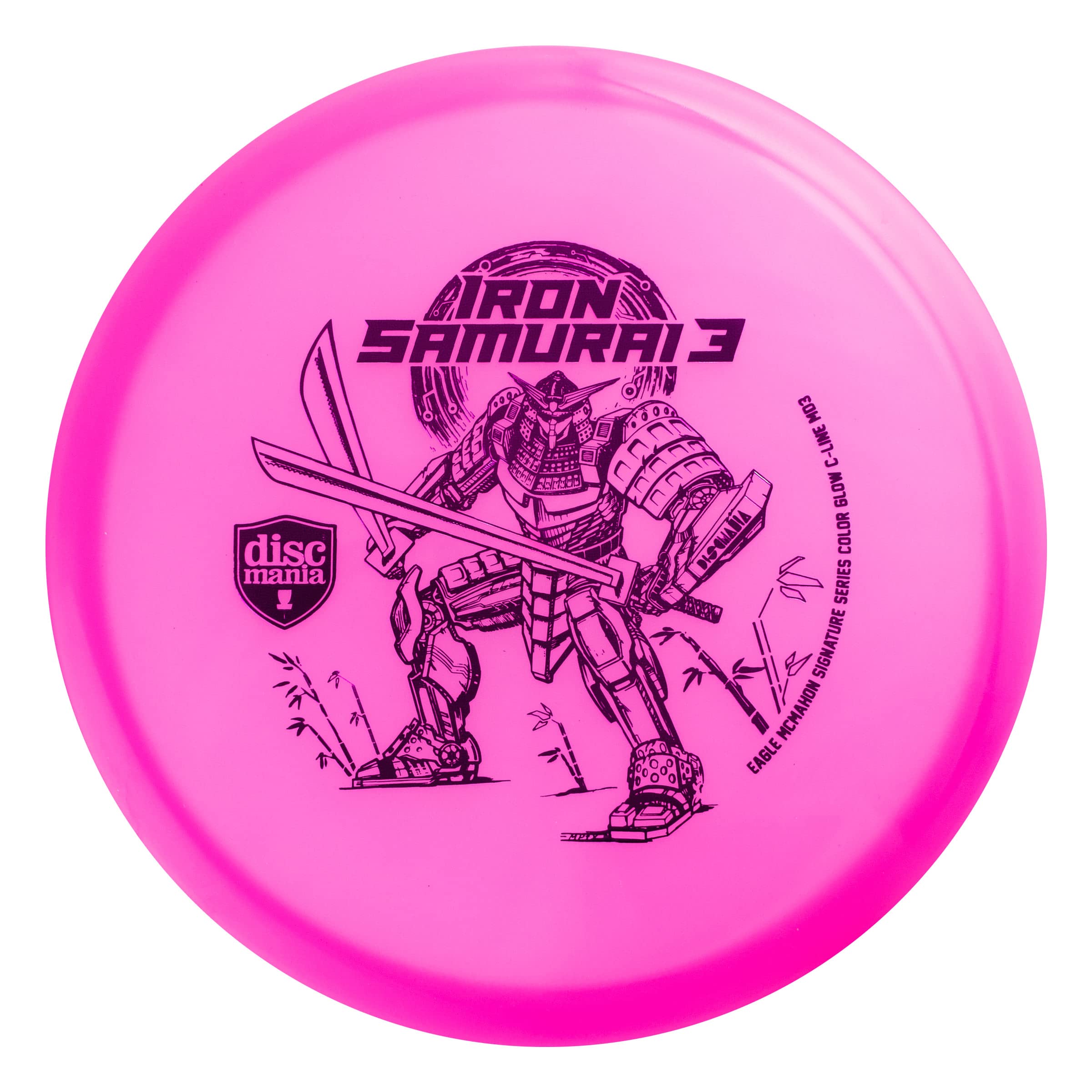 Discmania Iron Samurai 3 - Eagle McMahon Signature Series Color Glow C-line MD3 Disc Golf Mid-Range 177-180g (Colors Will Vary)