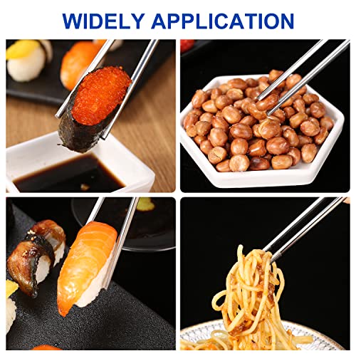 Tvkiadv Metal Chopsticks 5 Pairs Stainless Steel Reusable Chopsticks Laser Engraved Square Lightweight Non-Slip Chop Sticks Gift Set Dishwasher Safe for Cooking