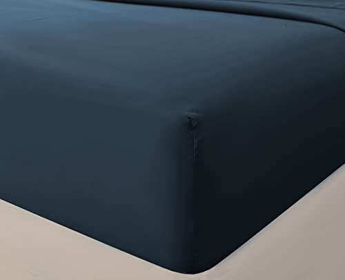 LONAVA Twin Size Sheets Set - 4 Piece Set Wrinkle Free Hotel Luxury Oeko-TEX Sheets and Pillowcases Set, Silky Soft Microfiber Bed Sheets, Breathable and Elastic, 16-Inch Deep Pockets, Navy Blue