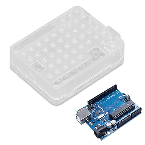 Electronic Housing, Flame Retardant Easy Connection Hollow Design ABS Circuit Board Case Quick Cooling with 4pcs Screw for Protection(Transparent)