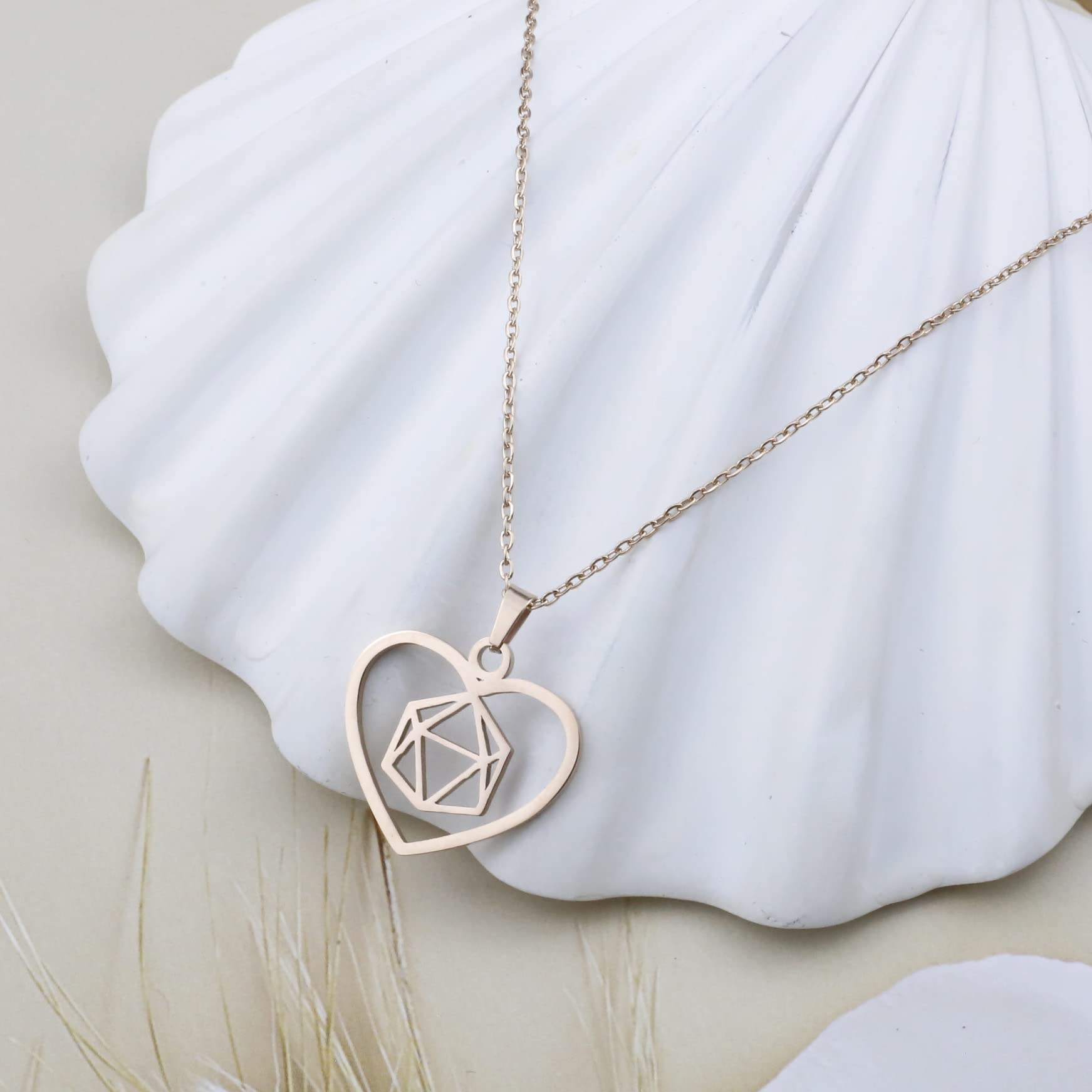 Dice Jewelry Dungeons and Dragons Gift Dungeon Master Inspired Earrings Necklace Dungeon Master Gift DND Gamer Gift(AA Heart NRG)