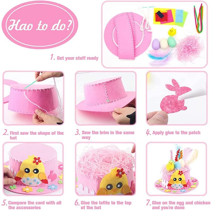 Easter Bonnet Making kit, Easter Bonnet Decorations, Easter Bonnet hat kit,DIY Easter hat kit, Easter Bonnet Kit, Make Your Own Easter Bonnet Hat, for Easter Craft Supplies (D)