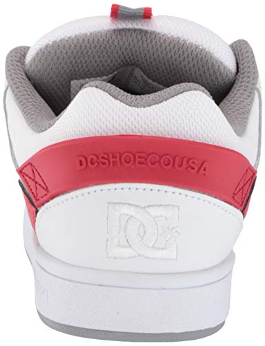 DC boys Syntax Skate Shoe, White/Grey/Red, 12 Little Kid US