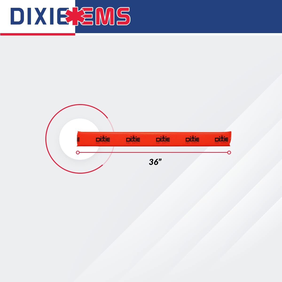 Dixie EMS Padded Wood Splint with Vinyl Casing for Fractured Limbs, Full Arms, Legs, Waterproof Medical Splints for First Aid, Sports and Emergency Support, Orange - 36 Inch