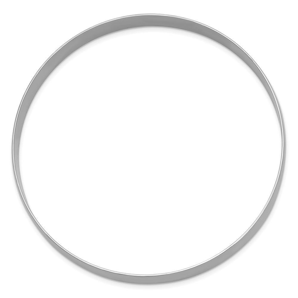 Diamond2Deal 14k White Gold 8mm Solid Half-Round Slip-On Bangle