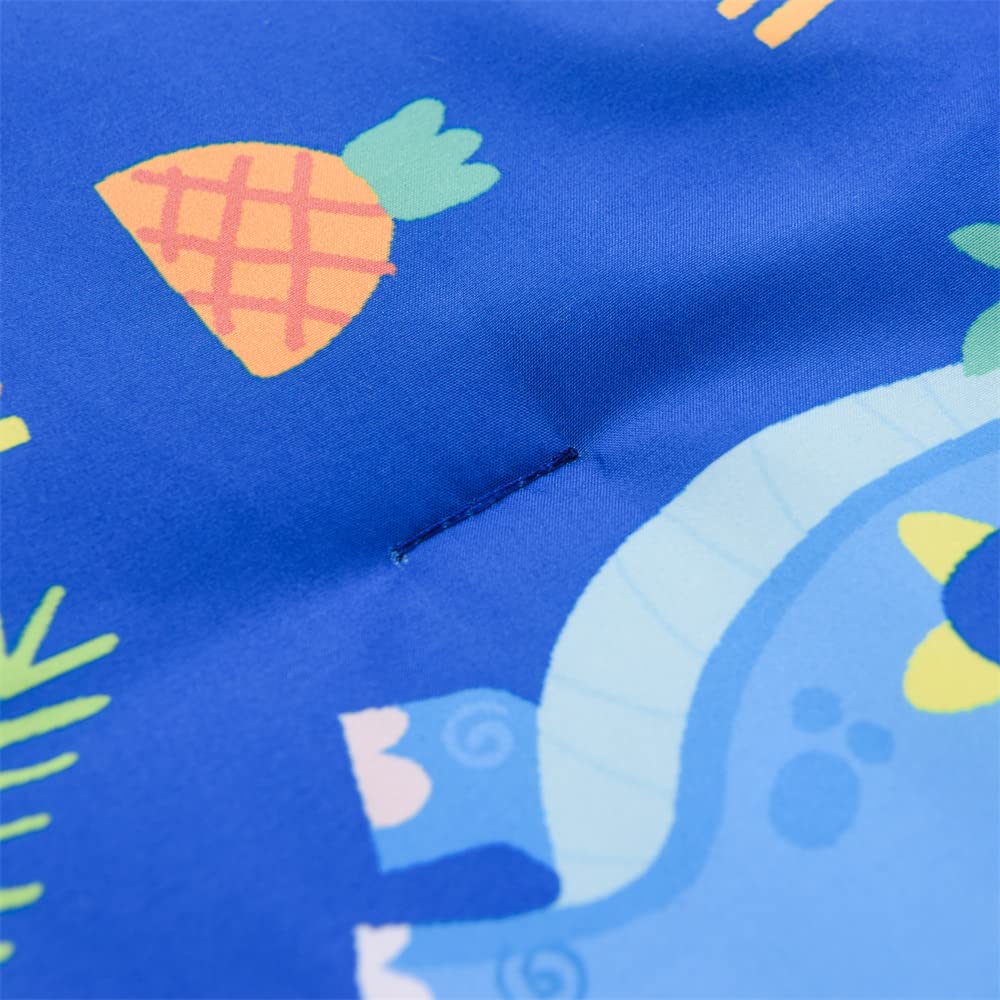 Holawakaka 4 PCS Boys Dinosaur Toddler Bedding Set, Colorful Dinosaurs Printed on Navy Blue, includes Quilted Comforter, Fitted Sheet, Flat Sheet, and Pillow Case for Kids
