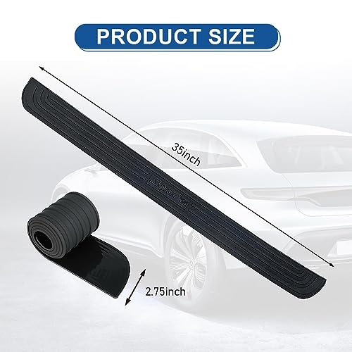 GKmow 1 PC General Motors Trunk Bumper Strip, 35" x 2.75" PVC Trunk Door Entry Guard, Anti-Scratch Personalized Car Protection Trim Accessory, Fits Most Models (Black #Sport)