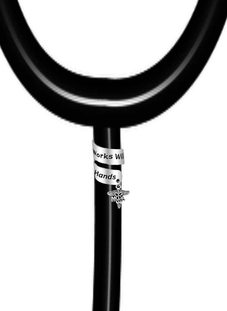 HOLLP Medical Assistant Gift Therapy Jewelry She Works Willingly Stethoscope ID for Healthcare Worker (MA)