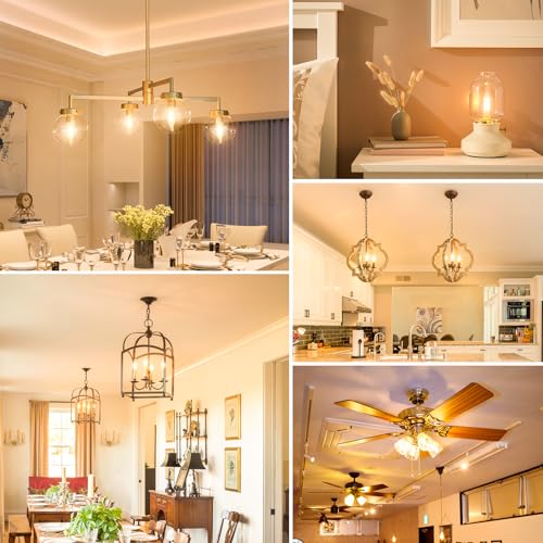 MAXvolador Dimmable E12 Candelabra LED Bulb 40 Watt Equivalent, Soft Warm White 2700K, Chandelier Light Bulb, 4W 450LM Flame Tip LED Filament Candle Base Bulbs, 12-Pack