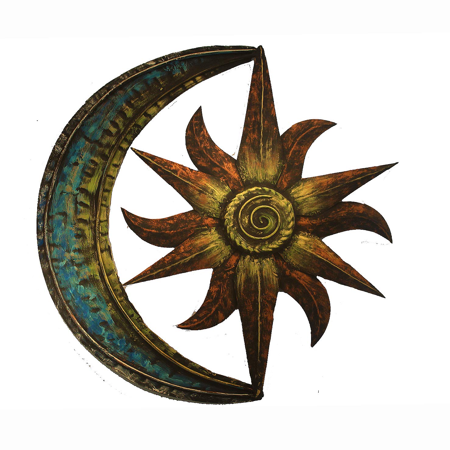 CRAFIA Celestial-Themed Metal Wall Décor | Hand Painted Metal Wall Art |Moon Star Shape Iron showpiece | Metal Wall Décor Ideas.