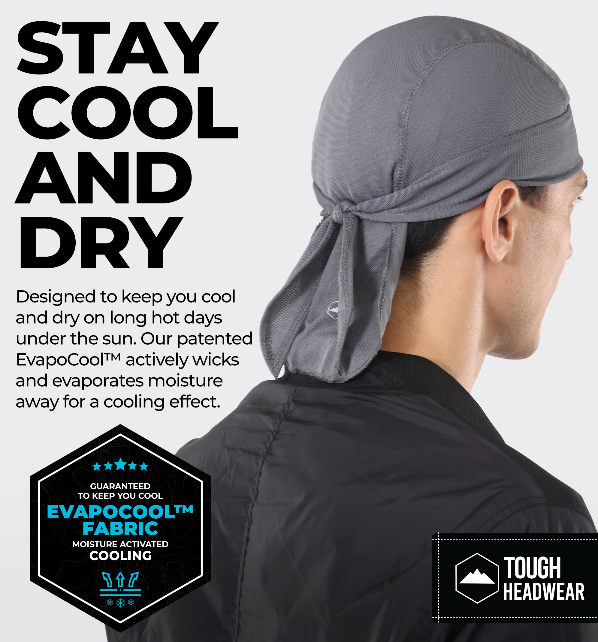 Cooling Helmet Liners - Do Rag Skull Caps for Men - Cooling Head Wraps, Hard Hat Liner - Motorcycle Pirate Bandana