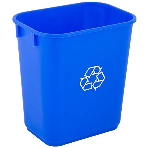 PRO&Family 13 Qt. / 3 Gallon / 11 Liters Blue Rectangular Recycling Wastebasket.Trash Bin Kitchen Garbage Can Waste Basket Recycle Bin