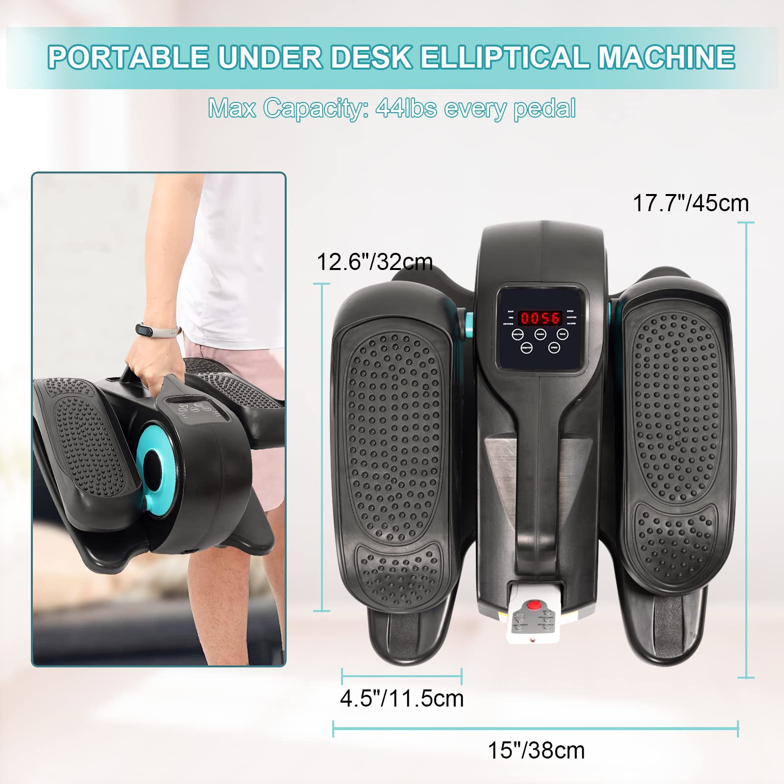 Doufit Mini Elliptical Machine (Electric-Black)