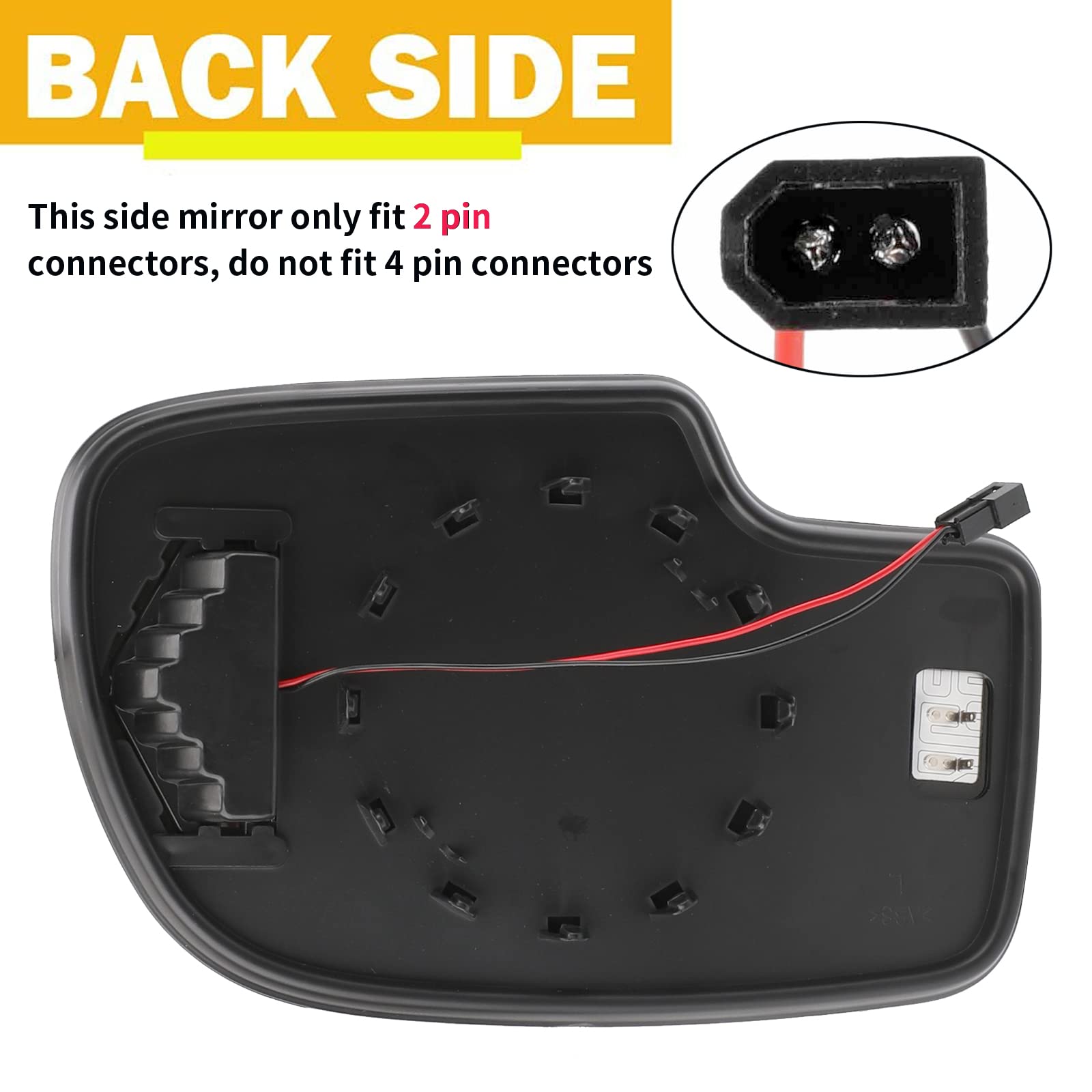 Driver Left Side Heated Mirror Compatible with 2011-2014 Ford F150 Blind Spot Mirror Glass - Side Rearview Convex Mirror w/backing Holder - Replace# BL3Z-17K707-E