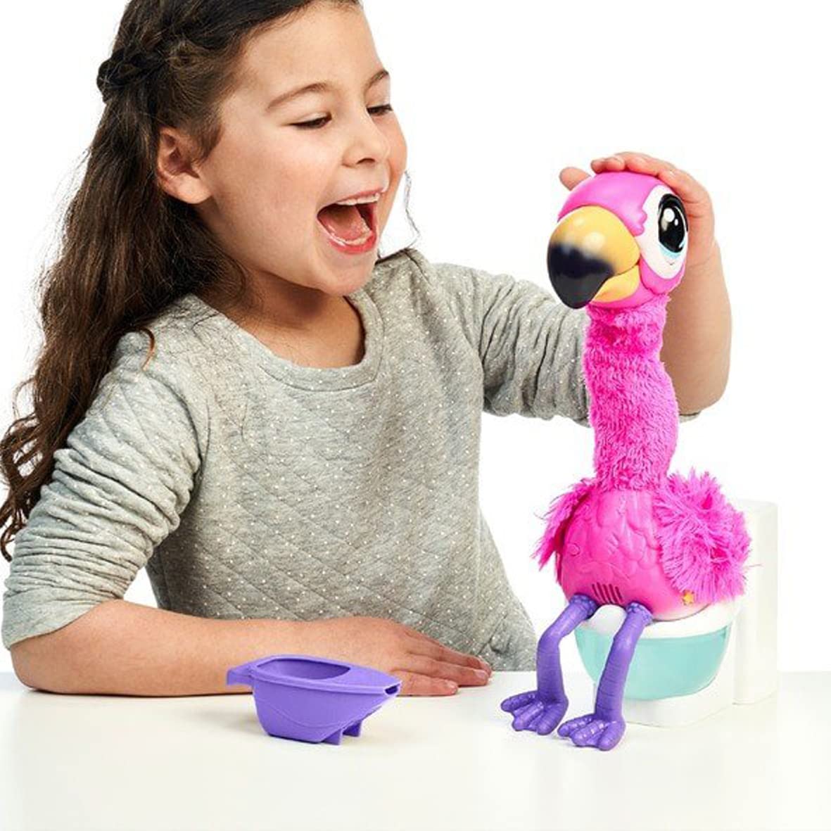 Little Live Pets Gotta Go Flamingo | Interactive Plush Toy That Eats, Sings, Wiggles, Poops and Talks (Batteries Included) | Reusable Food. Ages 4+, Multicolor (26222)