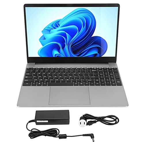 Computer Laptop, 15.6in Laptop 1920x1080 FHD Screen 100‑240V for Business (16+128G US Plug)