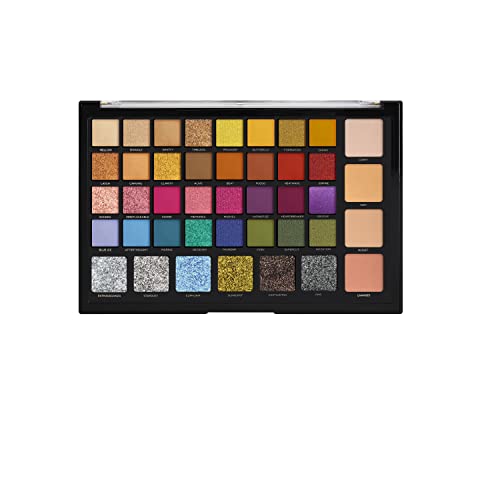Profusion Cosmetics Kaleidoscope 42 Shade Palette Bright Colors Matte Shimmer Satin Colorful Eyeshadow Makeup Pallete Long lasting and Pro Pigment Silky Powder Eye Shadow