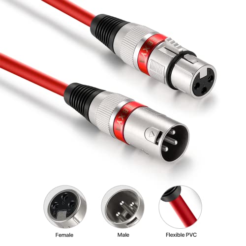 EBXYA XLR Cables 50 ft 2 Pack - Mic Cables Balanced DMX Cable Male to Female Suitable for Microphones, Radio Station, Stage Lighting