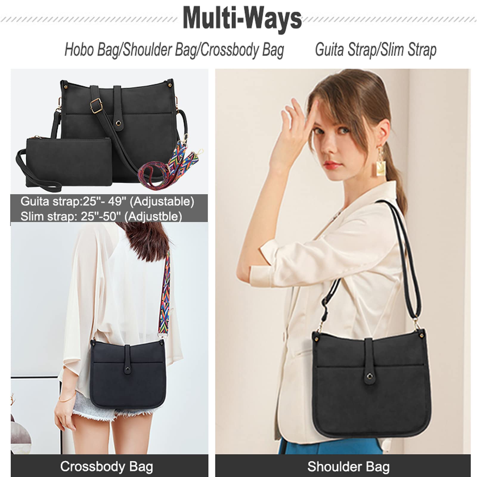 Crossbody Bags for Women Purse Strap Replacement Small Purses Hobo Bags Sling Shoulder Bag Vegan Leather Guitar Straps